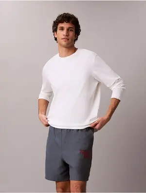 Calvin Klein Terry Logo Graphic Pull-on Shorts - Dark Slate