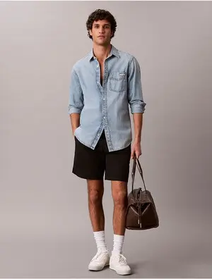 Calvin Klein Monogram Pull-on Nylon Shorts - Black