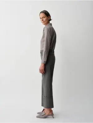 Calvin Klein Eva Pinstriped Tailored Pants