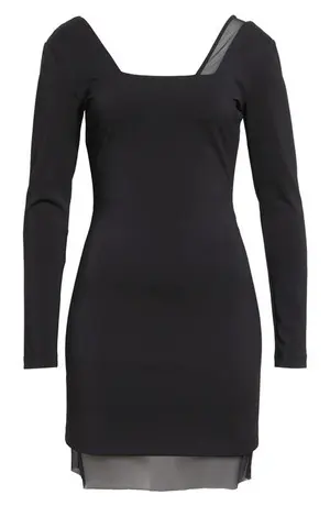 ISRAELLA KOBLA Mesh Detail Long Sleeve Knit Minidress