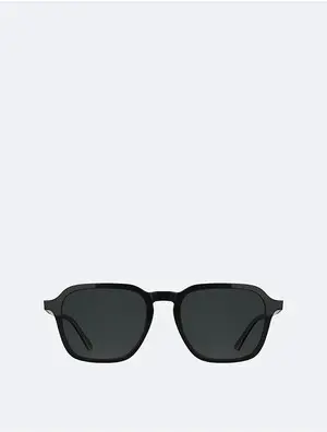 Calvin Klein Acetate Modified Rectangle Sunglasses - Black