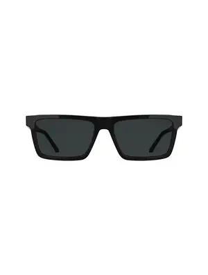 Calvin Klein Acetate Slim Modified Rectangle Sunglasses - Black