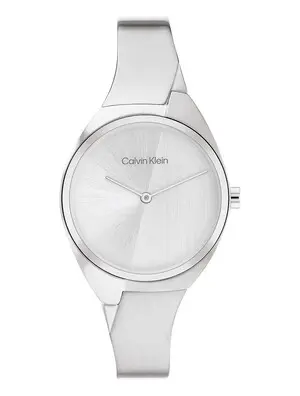 Calvin Klein Sculptural Bangle Watch - Silver