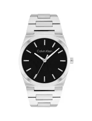 Calvin Klein Textured Dial Integrated Bracelet Watch - Black