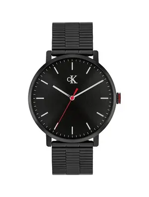 Calvin Klein Slim Case Link Bracelet Watch - Black