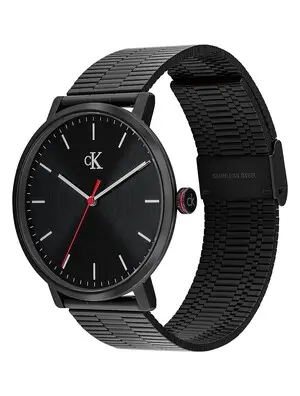 Calvin Klein Slim Case Link Bracelet Watch - Black