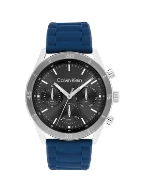 Calvin Klein Chronograph Stainless Steel And Silicone Strap Watch - Grey
