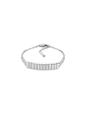 Calvin Klein Curved Pebble Stainless Steel Bracelet - Silver