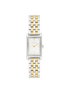 Calvin Klein Rectangle Dial Link Bracelet Watch - White