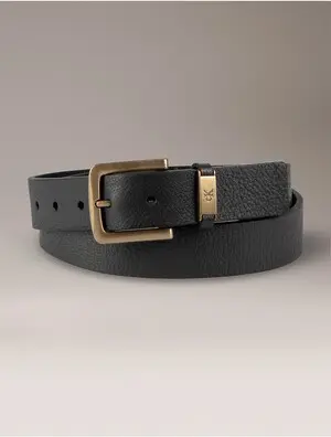 Calvin Klein Leather Harness Buckle Belt - Grey