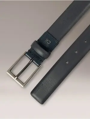 Calvin Klein Embossed Logo Harness Buckle Belt - Blue