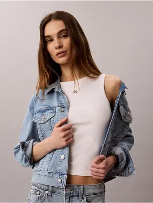 Calvin Klein Calvin Klein Jeans Classic Monogram Logo Trucker Jacket Coastal Light