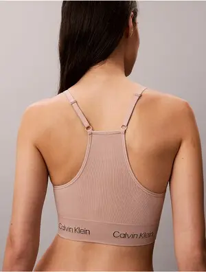 Calvin Klein Microfiber Seamless Rib Lightly Lined Bralette - Cedar