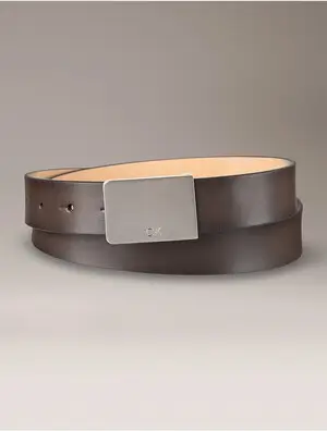 Calvin Klein Smooth Plaque Belt - Brown