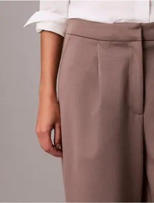Calvin Klein Ponte Wide Leg Pants - Iron