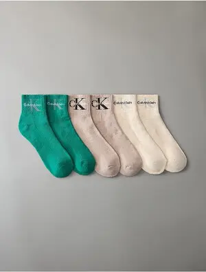 Calvin Klein Athletic Terry Quarter Socks 6 Pack - 302