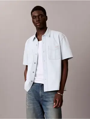 Calvin Klein Denim Classic Short Sleeve Button-down Shirt