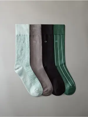 Calvin Klein Combed Cotton Crew Dress Socks 4-pack - 302