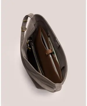 Cuyana Suede Camina Bucket Bag - Clay