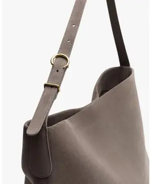 Cuyana Suede Camina Bucket Bag - Clay