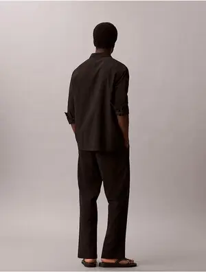 Calvin Klein Seersucker Straight Leg Trousers