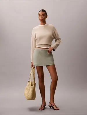 Calvin Klein Linen Blend Mini Skort - Shadow