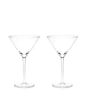 VISKI Raye Crystal Stemmed Martini Glasses, Set Of 2 - Clear