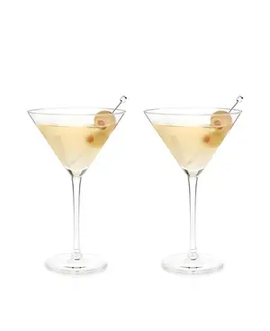 VISKI Raye Crystal Stemmed Martini Glasses, Set Of 2