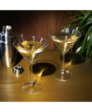 VISKI Raye Crystal Stemmed Martini Glasses, Set Of 2