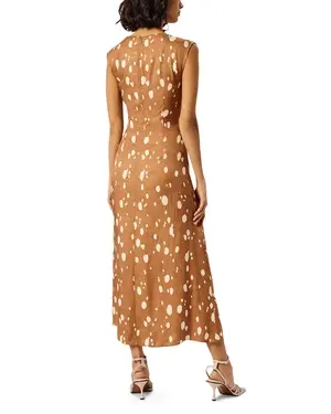 Whistles Deer Spot Viscose Midi Dress