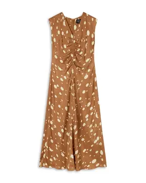Whistles Deer Spot Viscose Midi Dress