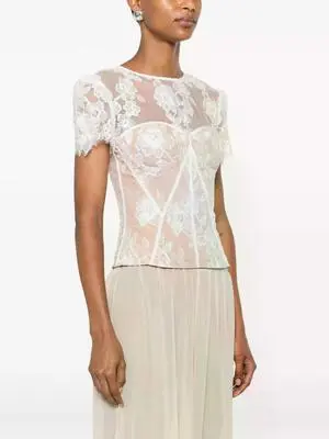 SELF-PORTRAIT Sequin-embellished Lace Top