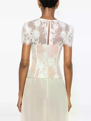SELF-PORTRAIT Sequin-embellished Lace Top