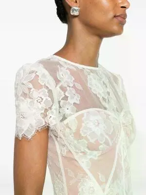 SELF-PORTRAIT Sequin-embellished Lace Top