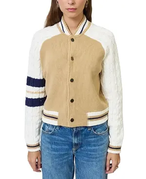 Central Park West Cable Sleeve Knit Bomber