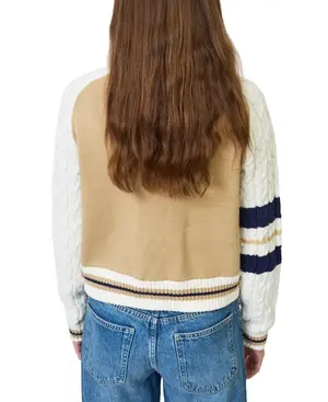 Central Park West Cable Sleeve Knit Bomber
