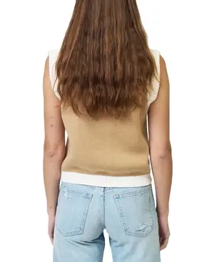Central Park West Sleeveless Bomber Sweater