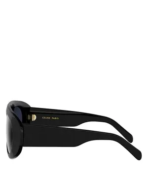 Celine Triomphe Stamp Pilot Sunglasses, 56.9mm - Black/blue