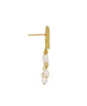 OTTOMAN HANDS Shell Pearl Beaded Stud Earrings