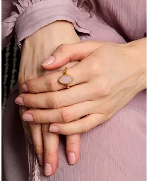 OTTOMAN HANDS Lucia Rose Quartz Cocktail Ring