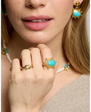 OTTOMAN HANDS Zand Turquoise Cocktail Ring