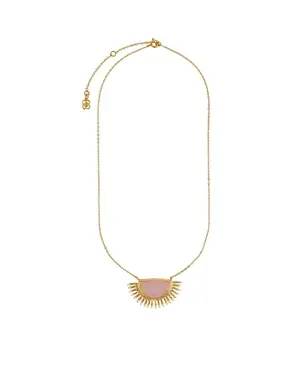 OTTOMAN HANDS Sunrise Rose Quartz Pendant Necklace - Gold