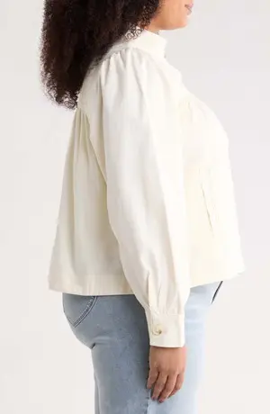 Treasure & Bond High Neck Stretch Cotton Twill Jacket