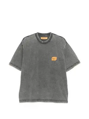 REPLAY Logo-patch Acid-wash T-shirt - Grey