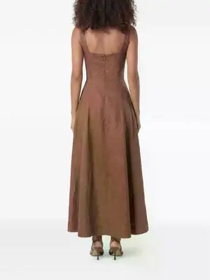 NICHOLAS Anya Maxi Dress In Mocha Linen