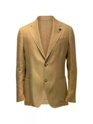 LARDINI Lapel-pin Single-breasted Blazer - Brown