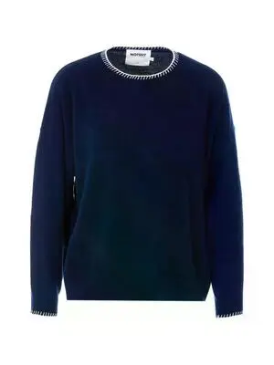 NOTSHY Charlie Embroidered Crew-neck Sweater - Blue