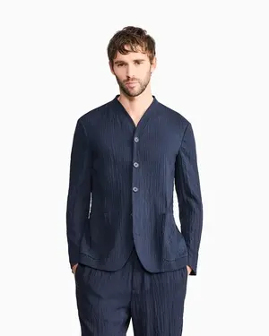 Giorgio Armani Single-breasted Jacket In Lyocell And Silk