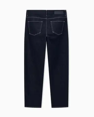 Giorgio Armani Regular-fit Five-pocket Trousers In Cotton And Modal - Black