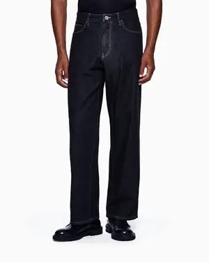Giorgio Armani Cotton And Modal Five-pocket Trousers - Black